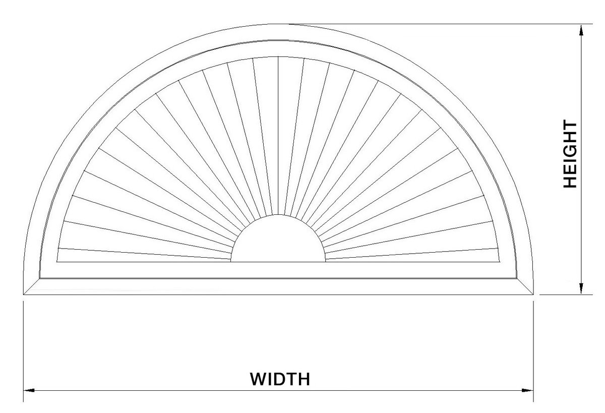 Arched Sunburst Poly Shutters from Direct Buy Blinds